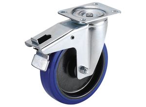 4250615255883 - Vollelastik-Reifen auf Kunststoff-Felge Rad-Ø x Breite 80 x 35 mm Lenkrolle mit Doppelstopp Proroll