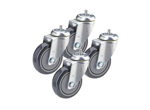 4250615211964 - Gummireifen thermoplastisch Set-Angebot 4 x Lenkrolle mit Gewindestift Rad-Ø x Breite 50 x 18 mm Proroll