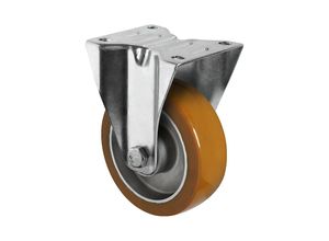 4260390224301 - CASCOO Bockrolle AAU5 mit Rad-ø 100 mm x B 40 mm Aluminium-Felge Polyurethan-Lauffläche braun Doppelkugellager bis 250 kg