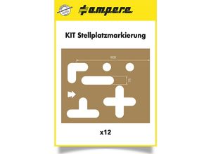 3495882510025 - ampere Schablonenset Stellplatzmarkierung 12 Schablonen Karton