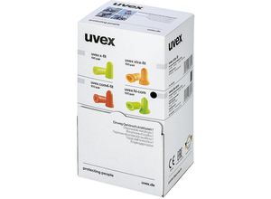 4031101689746 - uvex hi-com Gehörschutzstöpsel Hochwertige Einweg-Gehörschutzstöpsel in völlig neuer Form Dispenserbox = 100 Paar paarweise verpackt