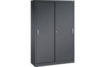 4050646133934 - ACURADO Schiebetürenschrank 4 Fachböden HxBxT 1950 x 1200 x 400 mm schwarzgrau C+P