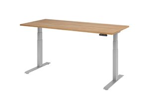 4032062182710 - HAMMERBACHER XDKB19 elektrisch höhenverstellbarer Schreibtisch nussbaum rechteckig C-Fuß-Gestell silber 1800 x 800 cm