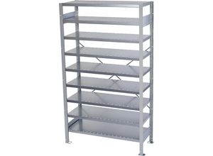 4250621501370 - Steckregal für Regalkästen HxB 1790 x 1000 mm Anbauregal Tiefe 400 mm ohne Kästen Böden 9 Stk STEMO