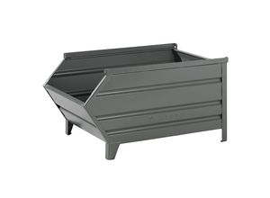 4330816298237 - Heson Stapelbehälter aus Stahlblech mit Entnahmeöffnung LxB 1200   1000 x 800 mm grau ab 10 Stk