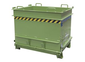 4052462043466 - eurokraft pro Baustoffcontainer BC mit Steinklammer-Entriegelung BxH 1310 x 1160 mm resedagrün