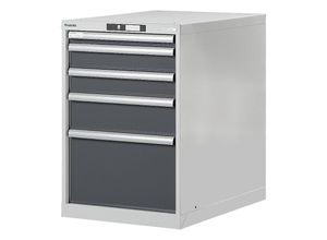 7612269030846 - LISTA Werkbank-Baukastensystem Unterbauschrank Höhe 800 mm 5 Schubladen graumetallic