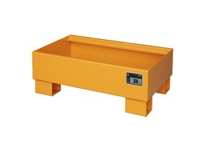 4052462022409 - eurokraft pro Stahl-Auffangwanne für 60-l-Fass LxBxH 800 x 500 x 290 mm lackiert orange RAL 2000 ohne Gitterrost