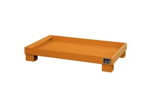 4052462022225 - eurokraft pro Stahl-Auffangwanne für 60-l-Fass LxBxH 800 x 1300 x 205 mm lackiert orange RAL 2000 ohne Gitterrost