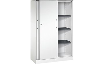 4062084808428 - C+P Schiebetürenschrank Asisto H1635xB1000xT435mm Korpus Verkehrsweiß Fronten Verkehrsweiß Anzahl Fächer 3