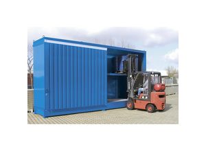 4052462052239 - Regalcontainer BAUER CEN 59-2 Stahl Schiebetor B 6245 x T 1550 x H 2980 mm blau