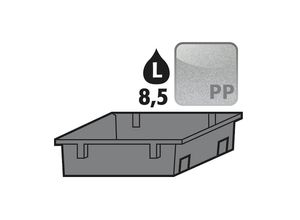 4250101109034 - Einlegewanne für asecos Sicherheitsschränke der Q30 Q90 S90 und K90 Serie Polypropylen natur B 364 x T 495 x H 66 mm 85 l