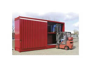 4052462055186 - Regalcontainer BAUER CEN 59-2 Stahl Schiebetor B 6245 x T 1550 x H 2980 mm rot