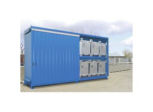 4052462059481 - Regalcontainer BAUER CEN 65-2 IBC Stahl Schiebetor B 7100 x T 1550 x H 3465 mm blau