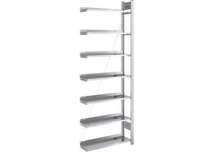 4250623716468 - Akten-Steckregal verzinkt Regalhöhe 2350 mm einseitig Anbauregal BxT 750 x 300 mm hofe