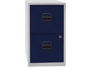 5020073708806 - BISLEY Home PFA 2 Hängeregistraturschrank lichtgrau oxfordblau 2 Schubladen 413 x 400 x 672 cm