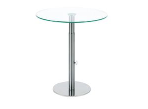 4050558000737 - Beistelltisch höhenverstellbar Ø 495 mm Höhe 485 - 650 mm Glasplatte klar