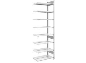 4250623708463 - Akten-Steckregal RAL 7035 Regalhöhe 2700 mm doppelseitig Anbauregal BxT 750 x 600 mm hofe