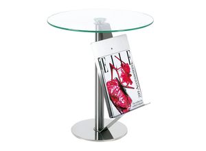 4050558000713 - Beistelltisch mit Zeitungshalter HxØ 550 x 495 mm Glasplatte klar kaiserkraft