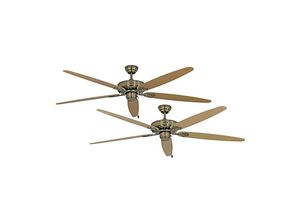 4024397348015 - CasaFan CLASSIC ROYAL 180 MA Deckenventilator (Ø x H) 180 cm x 300 mm Flügelfarbe Ahorn Buche Gehäusefarbe (Details) Messing-antik