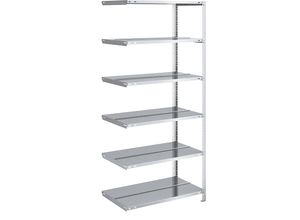 4250623740562 - Akten-Schraubregal verzinkt Regalhöhe 1850 mm doppelseitig Anbauregal Breite x Tiefe 750 x 600 mm hofe