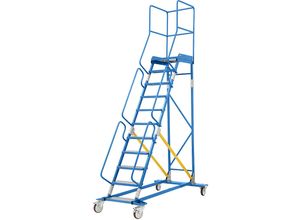 4054666010428 - eurokraft pro Mobile Podestleiter Alu-Stufeneinlagen 11 Stufen