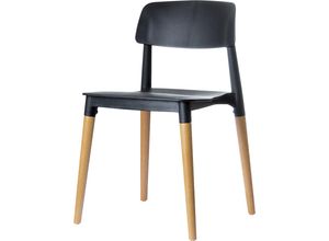 3660141230147 - Besucherstuhl Glamwood schwarz   buche ohne Armlehnen 4-Fuß-Gestell 3660141230147 2 Stück