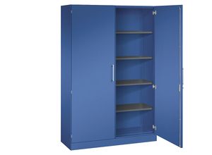 4050646008683 - Flügeltürenschrank ASISTO Höhe 1980 mm Breite 1200 mm 4 Fachböden enzianblau enzianblau