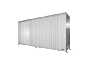 4052462052956 - Regalcontainer BAUER CEN 65-2 IBC Stahl Schiebetor B 7100 x T 1550 x H 3465 mm weiß