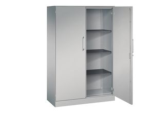 4062084797876 - Flügeltürenschrank ASISTO Höhe 1617 mm Breite 1000 mm 3 Fachböden weißaluminium weißaluminium