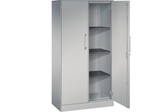 4062084798026 - Flügeltürenschrank ASISTO Höhe 1617 mm Breite 800 mm 3 Fachböden weißaluminium weißaluminium