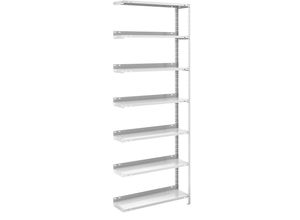 4250623736756 - Akten-Schraubregal lichtgrau RAL 7035 Regalhöhe 2200 mm Anbauregal Breite x Tiefe 750 x 300 mm hofe
