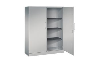 4062084797722 - Flügeltürenschrank ASISTO Höhe 1617 mm Breite 1200 mm 3 Fachböden weißaluminium weißaluminium