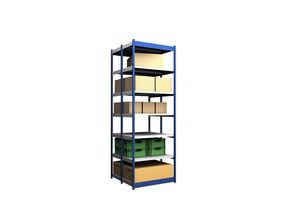 4250623732314 - Stabil-Steckregal doppelseitig Regalhöhe 3000 mm blau verzinkt Bodenbreite 1025 mm Grundregal Breite x Tiefe 1025 x 500 mm hofe