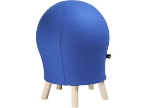 4014296279077 - Hocker Sitness Alpine mit integriertem Gymnastikball Bezug 75 % Schurwolle blau