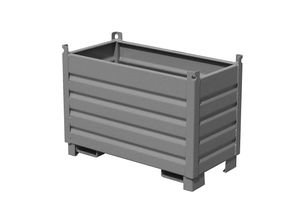 4052462028623 - Sammelbehälter-System SBS 500 L 600 x B 1200 x H 850 mm bis zu 3-fach stapelbar lackiert mit Transportwagen mausgrau RAL 7005