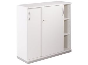 4260267320945 - THEA - Schiebetürenschrank 2 Fachböden 3 Ordnerhöhen altweiß kaiserkraft