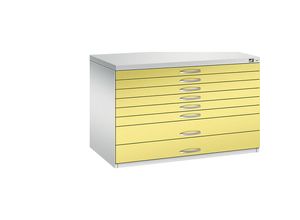 4068192049043 - CP 7100 Planschrank lichtgrau schwefelgelb 8 Schubladen 1100 x 765 x 760 cm