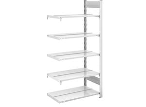 4250623706773 - Akten-Steckregal RAL 7035 Regalhöhe 1750 mm doppelseitig Anbauregal BxT 750 x 600 mm hofe