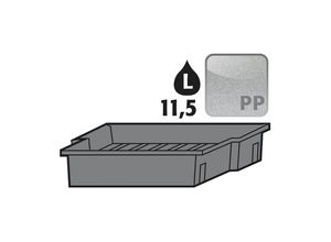 4250101109027 - Einlegewanne für asecos Sicherheitsschränke der Q30 Q90 S90 und K90 Serie Polypropylen grau B 440 x T 434 x H 88 mm 115 l