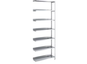 4250623740944 - Akten-Schraubregal verzinkt Regalhöhe 2200 mm Anbauregal Breite x Tiefe 750 x 300 mm hofe