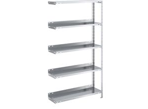4250623740203 - Akten-Schraubregal verzinkt Regalhöhe 1500 mm Anbauregal Breite x Tiefe 750 x 300 mm hofe