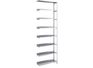 4250623741125 - Akten-Schraubregal verzinkt Regalhöhe 2550 mm Anbauregal Breite x Tiefe 750 x 300 mm hofe