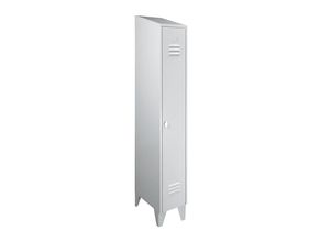 4250618239934 - Stahlschrank mit Schrägdach Abteile schrankhoch Gesamtbreite 300 mm 1 Abteil lichtgrau RAL 7035