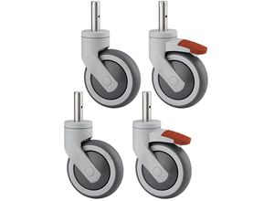 4031582432312 - TENTE Kunststoffrolle Set-Angebot 2 Lenkrollen mit Doppelstopp und 2 Lenkrollen Zapfen Rad-Ø x Breite 125 x 32 mm