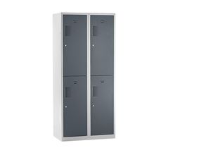 4061753003751 - eurokraft basic Garderobenschrank halbhohe Fächer halbhohe Fächer B 800 mm 4 Fächer lichtgrau   basaltgrau