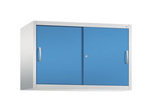 4053597242281 - ACURADO Aufsatzschrank mit Schiebetüren 1 Fachboden HxBxT 790 x 1200 x 500 mm lichtgrau   lichtblau