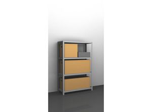4061753021076 - eurokraft pro Schwerlast-Schraubregal verzinkt Regalhöhe 1500 mm Grundregal Breite x Tiefe 1000 x 500 mm