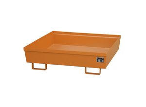 4052462017429 - eurokraft pro Stahl-Auffangwanne mit Randprofilierung LxBxH 1200 x 1200 x 335 mm ohne Rost orange RAL 2000