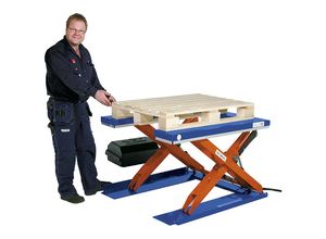 7340092801202 - Edmolift Flachform-Hubtisch LxB 1450 x 1085 mm Hubbereich bis 800 mm Plattform U-Form 400 V Hand-Bedienelement